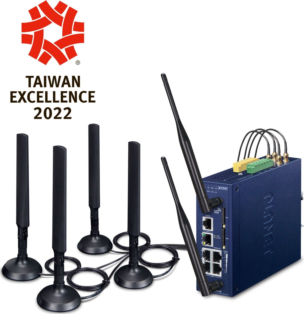 Gateway industrial PLANET ICG-2515W-NR, 5G NR, Wi-Fi 6, 5 porta ...