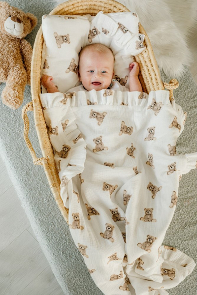 Муслин за бебе PULP BAMBOO, 90x100 cm, со волани, беж | ZirafaMall