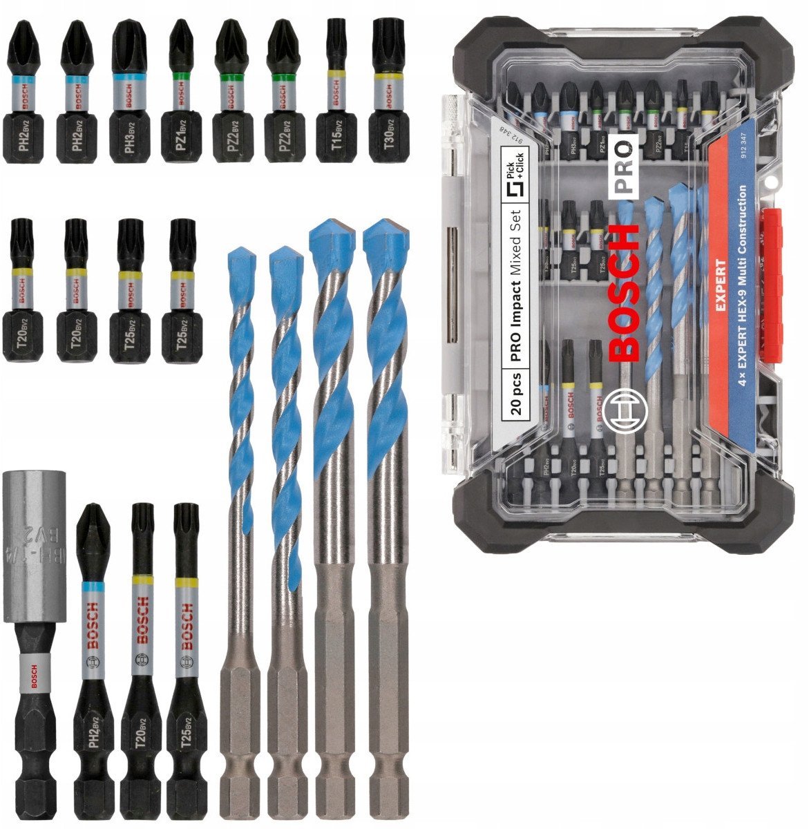 Сет буш Про Импакт Мултиконструкшн, 20 парчиња, за дупчење и | ZirafaMall