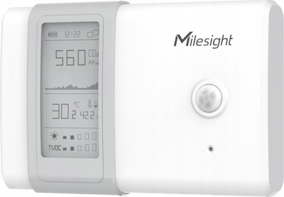 Sensori ambiental Milesight AM107 868M, LoRaWAN, ekran E Ink, i bardhe ...