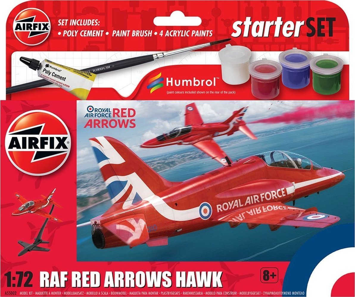Set modelimi Airfix Red Arrows Hawk Starter Set, avion loder, | GjirafaMall