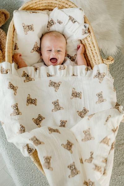 Муслин за бебе PULP BAMBOO, 90x100 cm, со волани, беж | ZirafaMall