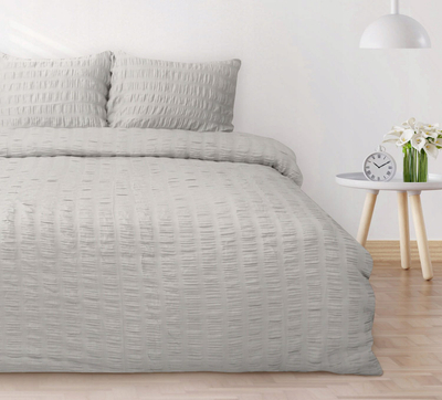 Сет чаршафи Bed Linen Satin Waffle, 220x200 cm, памук, сива пепел ...