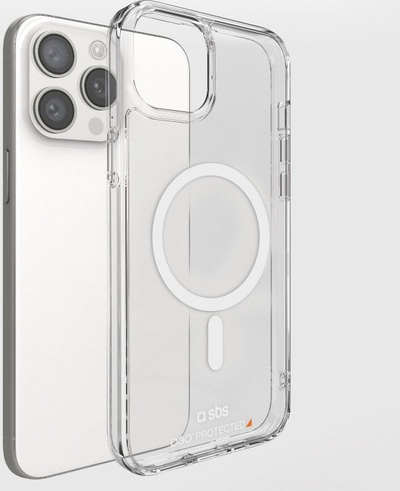 Заштитна маска SBS за iPhone 15 Pro Max, D3O, MagSafe, проѕирна ...