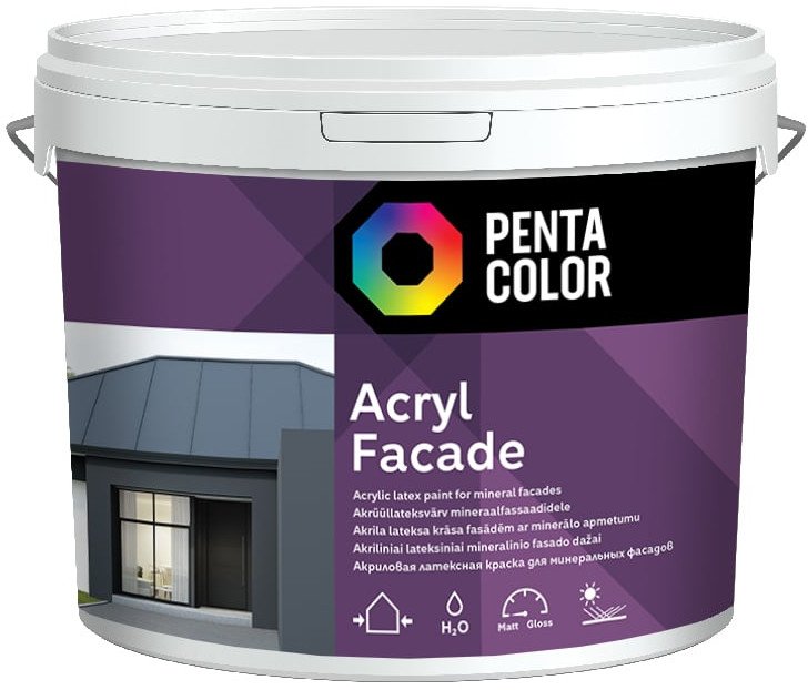 Боја за фасада Pentacolor Acryl Fasad W, акрилна, 10L, бела | ZirafaMall