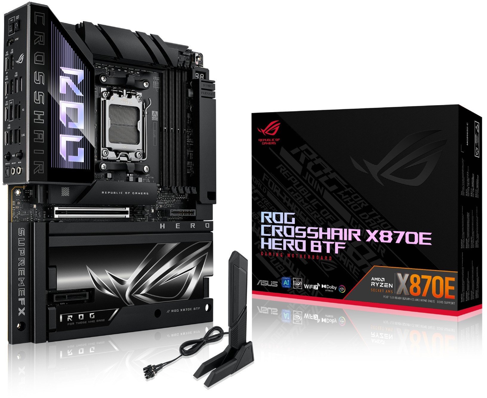 Pllake ame ASUS ROG Crosshair X870E Hero BTF, AMD X870E, Socket ...