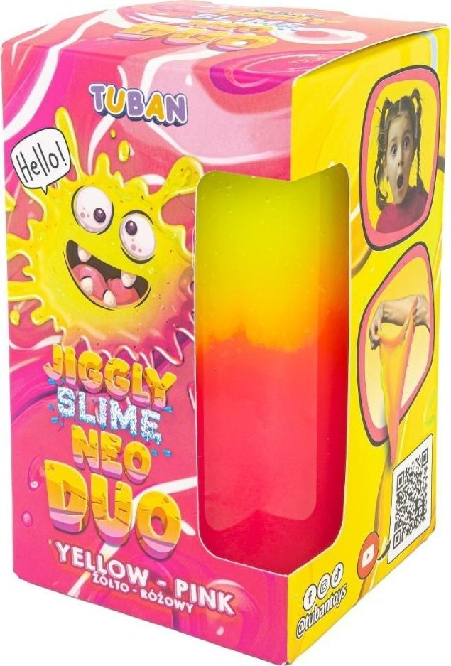 Моделирачки слајм Tuban Jiggly Slime Neo Duo, 430 g, жолто-розов ...