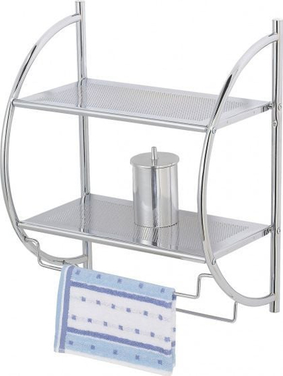 Ѕиден рафт за бања Wenko Wall Shelf, 54 cm, хромиран челик | ZirafaMall