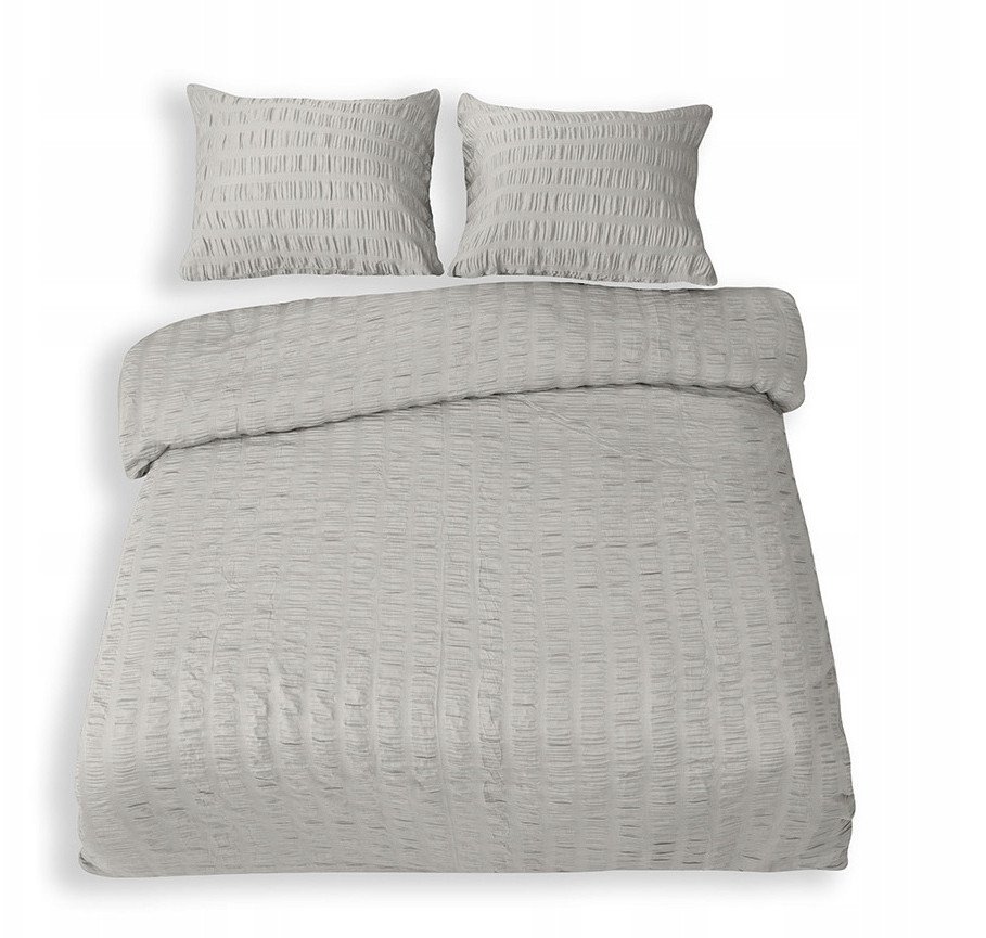 Сет чаршафи Bed Linen Satin Waffle, 220x200 cm, памук, сива пепел ...