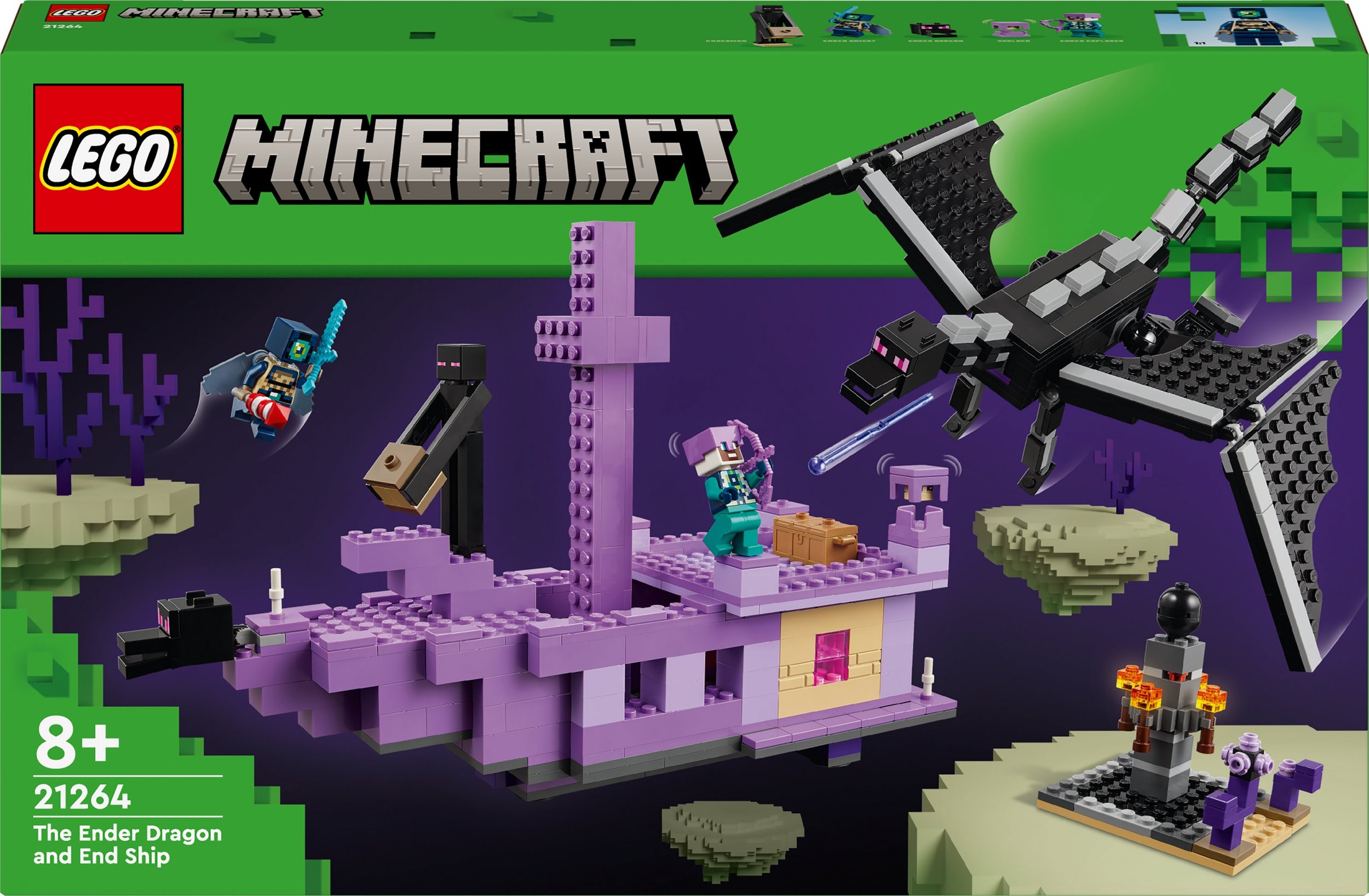 Set LEGO Minecraft The Ender Dragon and End Ship, model ndertimi ...