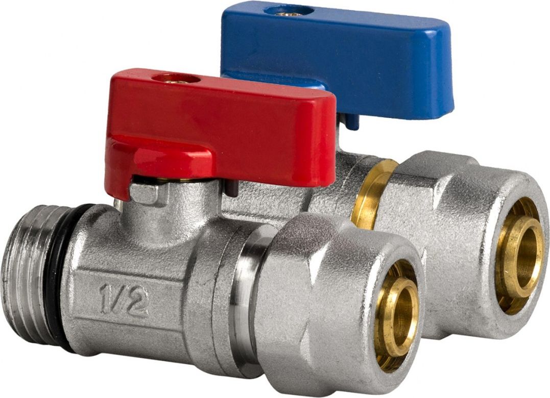 Valvul mini PEX Diamond, 1/2" x 16, per uje te ngrohte, doreze e kuqe ...
