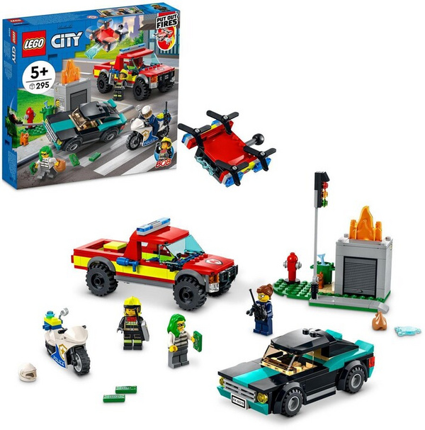 Loder LEGO City 60319 Firefighters and police chase, 295 pjese ...