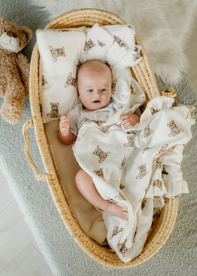 Муслин за бебе PULP BAMBOO, 90x100 cm, со волани, беж | ZirafaMall